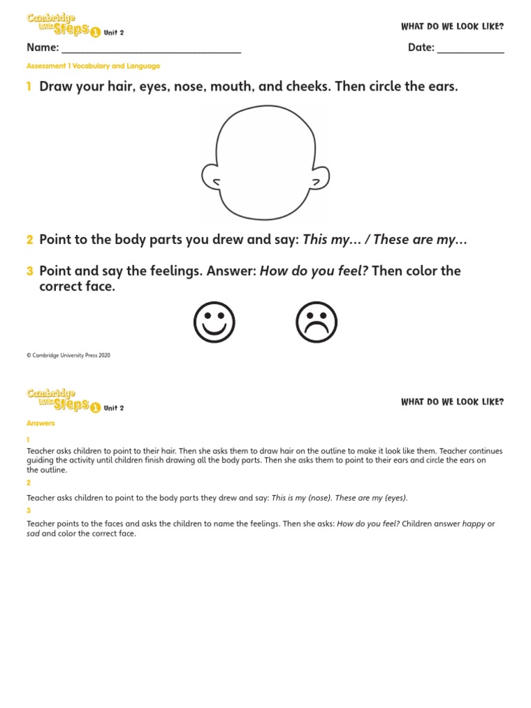 Little Steps Level 1 Assessment Unit 2 | PDF