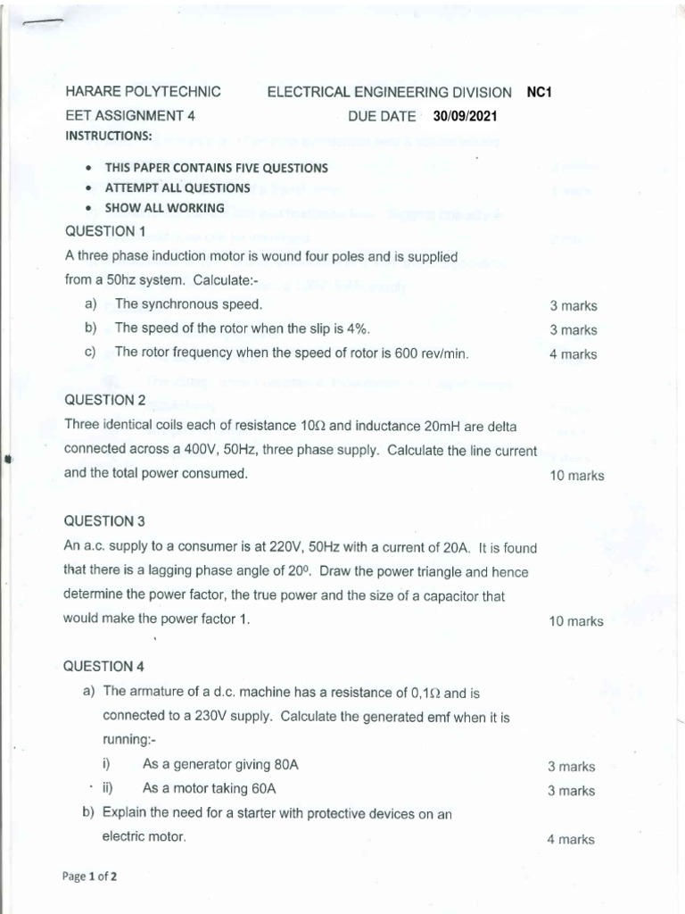 Eet Assignment 4 2021 Pdf 