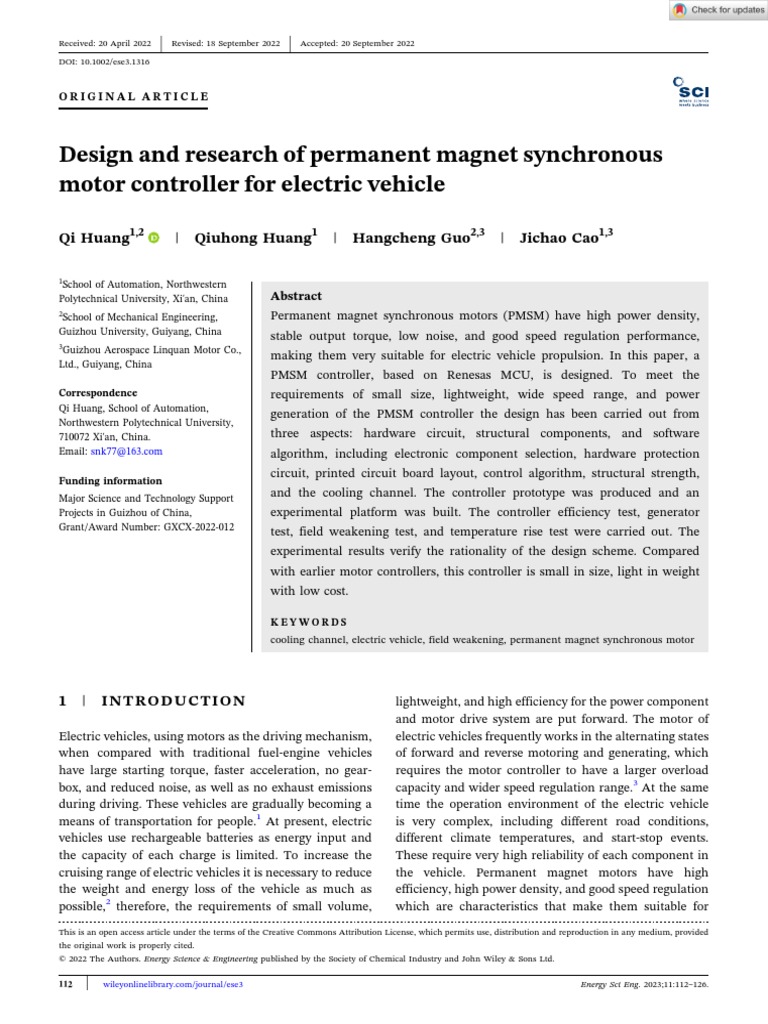 Energy Science Engineering - 2022 - Huang - Design and Research of ...