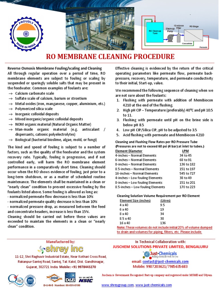 Cleaning Procedure (Global) | PDF | Membrane | Water