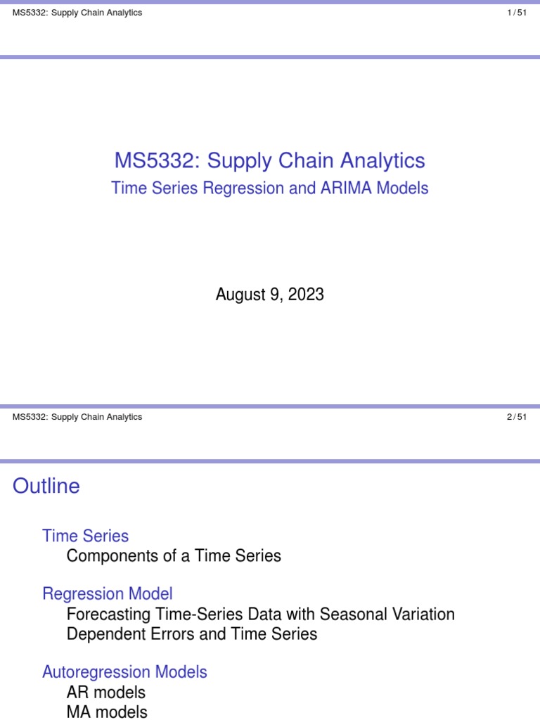 Time Series Regression and Arima | PDF