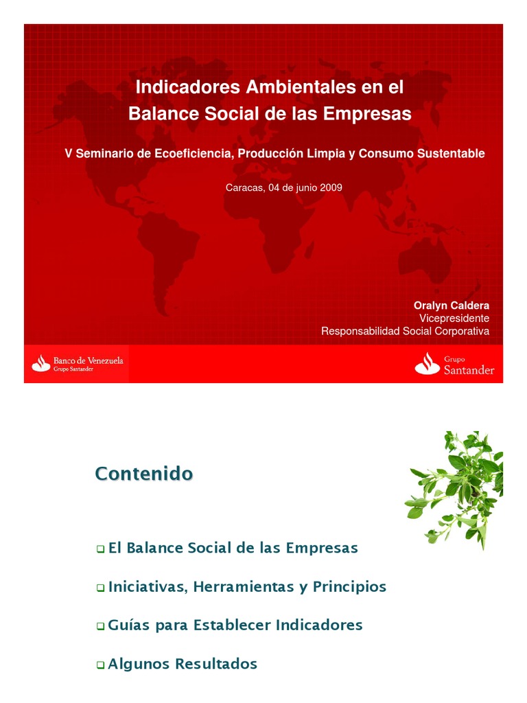 Indicadores Ambientales en el Balance Social de las Empresas, por ...