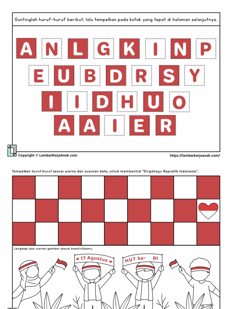 Tema Kemerdekaan - Menyusun Huruf Dirgahayu | PDF