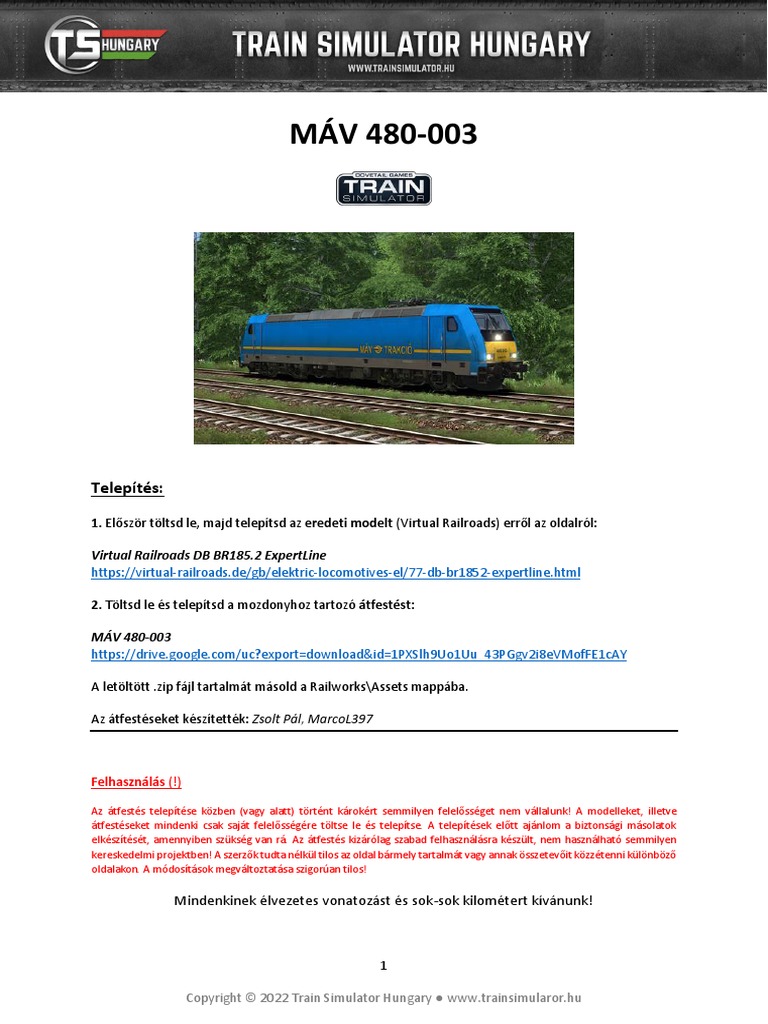 MÁV Traxx 480-003 (TS - Hu) | PDF