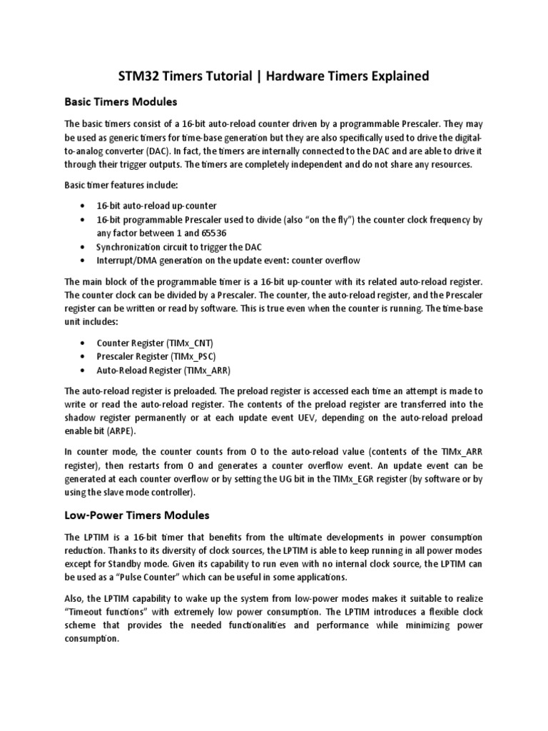 STM32 Timers Tutorial | PDF | Timer | Analog To Digital Converter
