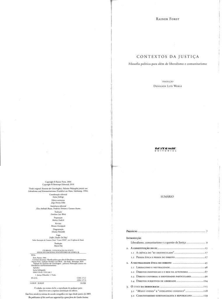 Rainer Forst - Rainer Forst - Contextos Da Justiã A, Filosofia Politica ...