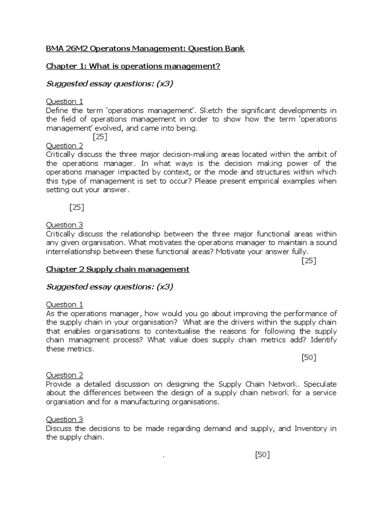 Operations Management Study Guide | PDF | Supply Chain | Business Process