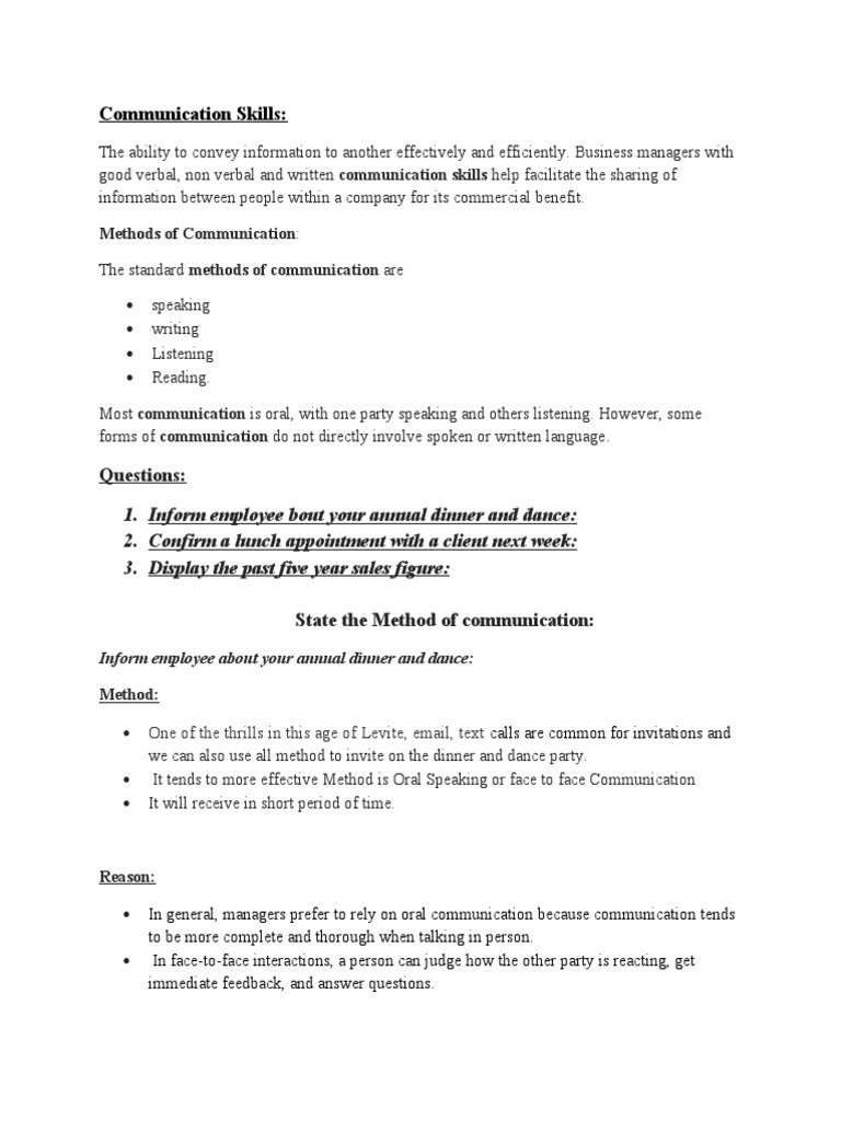 Communication Skills Report | PDF