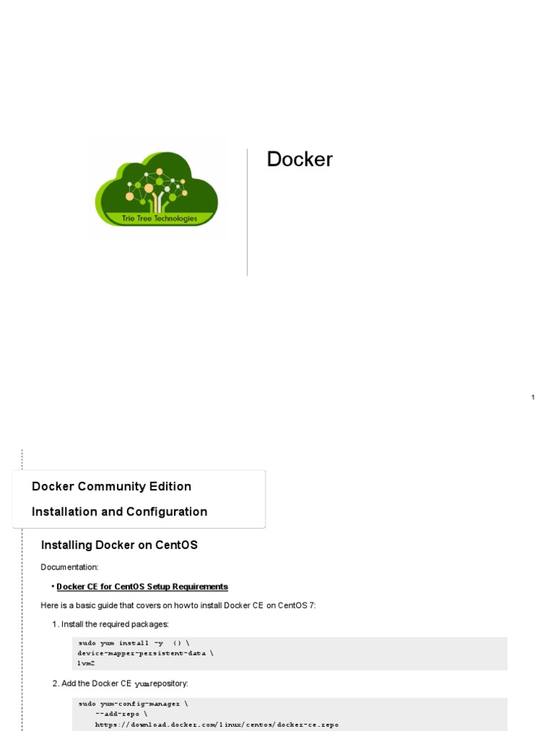 Docker CE Installation Guide for CentOS & Ubuntu | PDF | Home & Garden