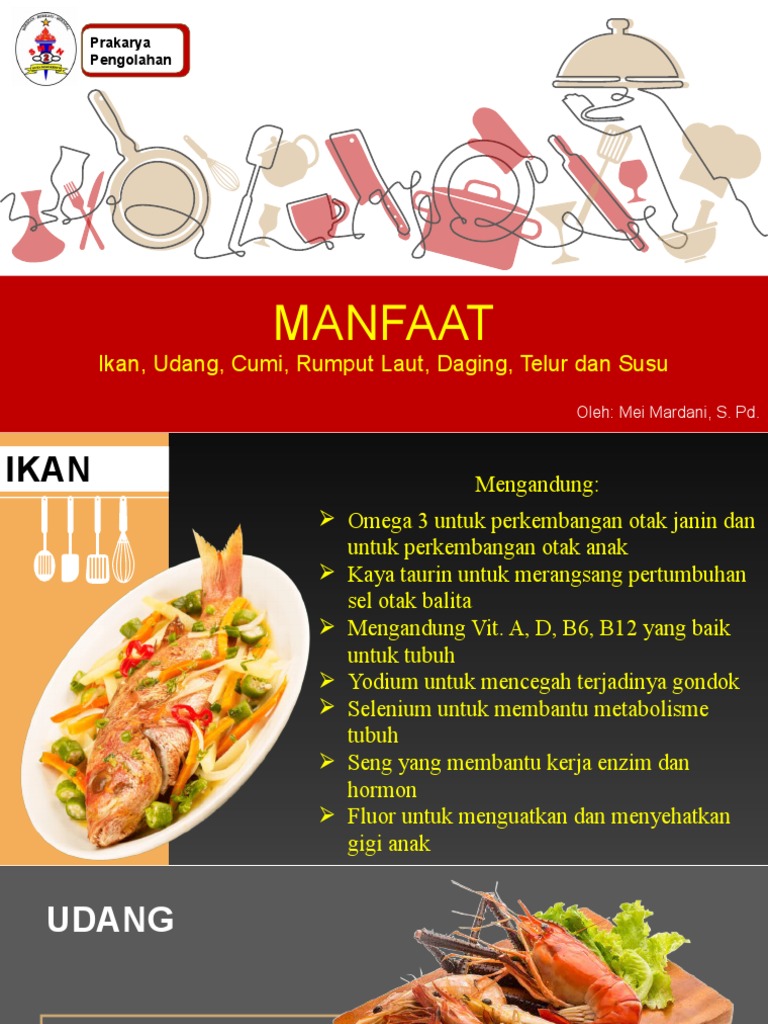 Manfaat Ikan, Udang, Cumi, Rumput Laut, Daging, Telur Dan Susu | PDF