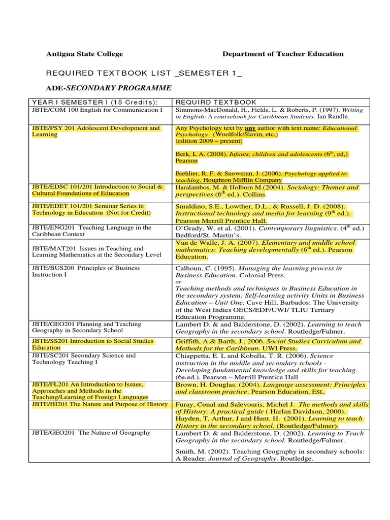 DTE Booklist Secondary (2023-2024) | PDF