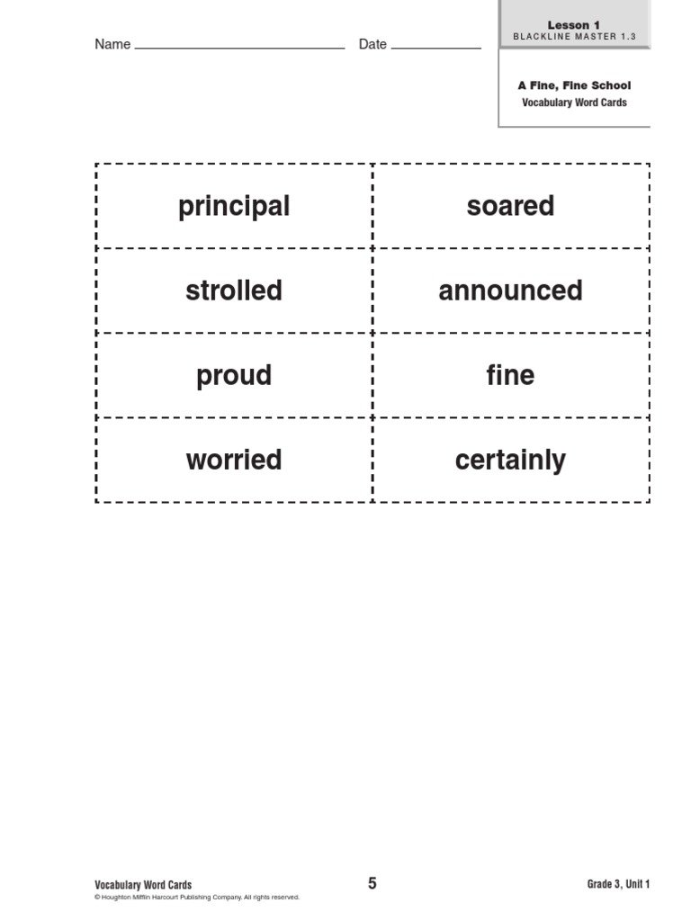 Grade 3 Vocabulary Word Cards | PDF