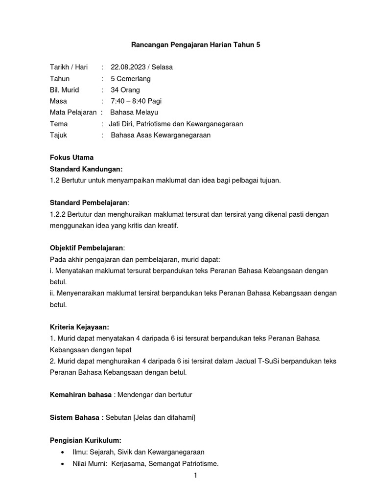 RPH 5C 22 Ogos 2023 | PDF