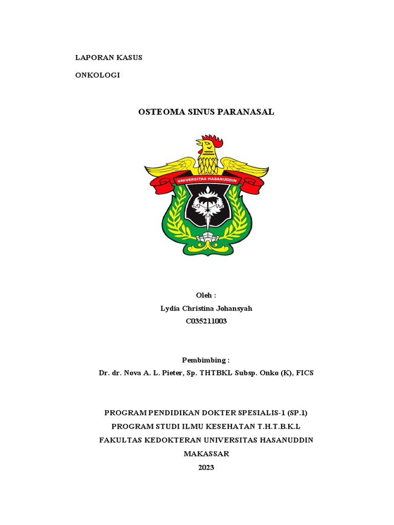 Osteoma Sinus Paranasalis: Laporan Kasus | PDF | Pengembangan Diri ...