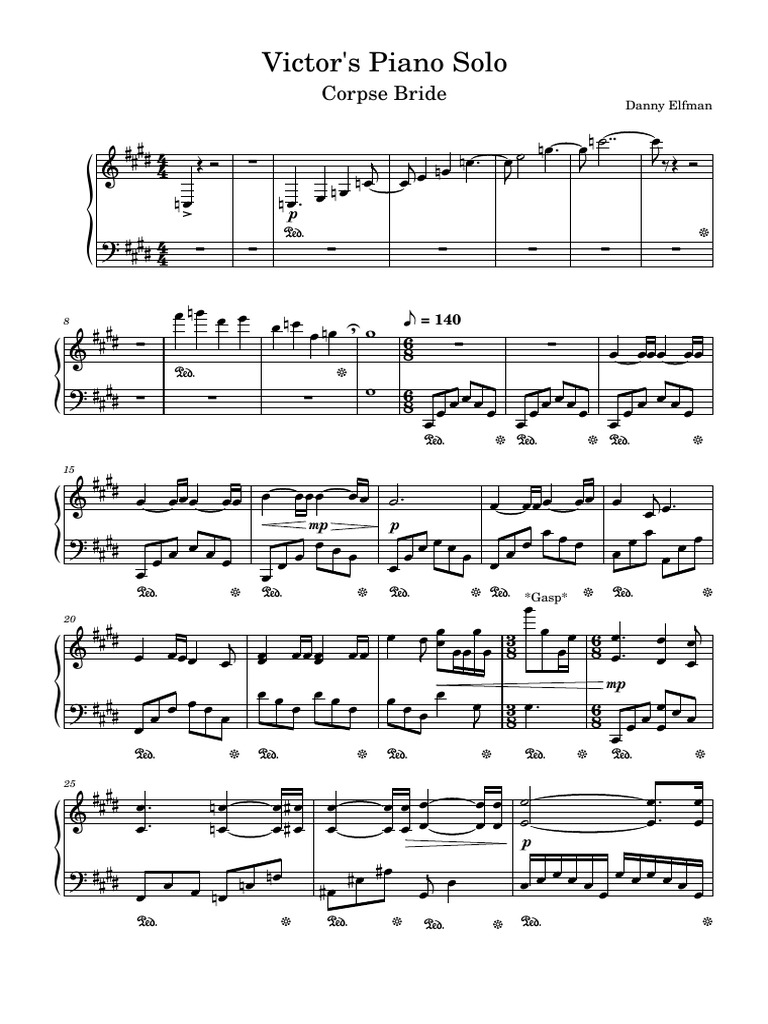 Victors Piano Solo Danny Elfman - Corpse Bride | PDF