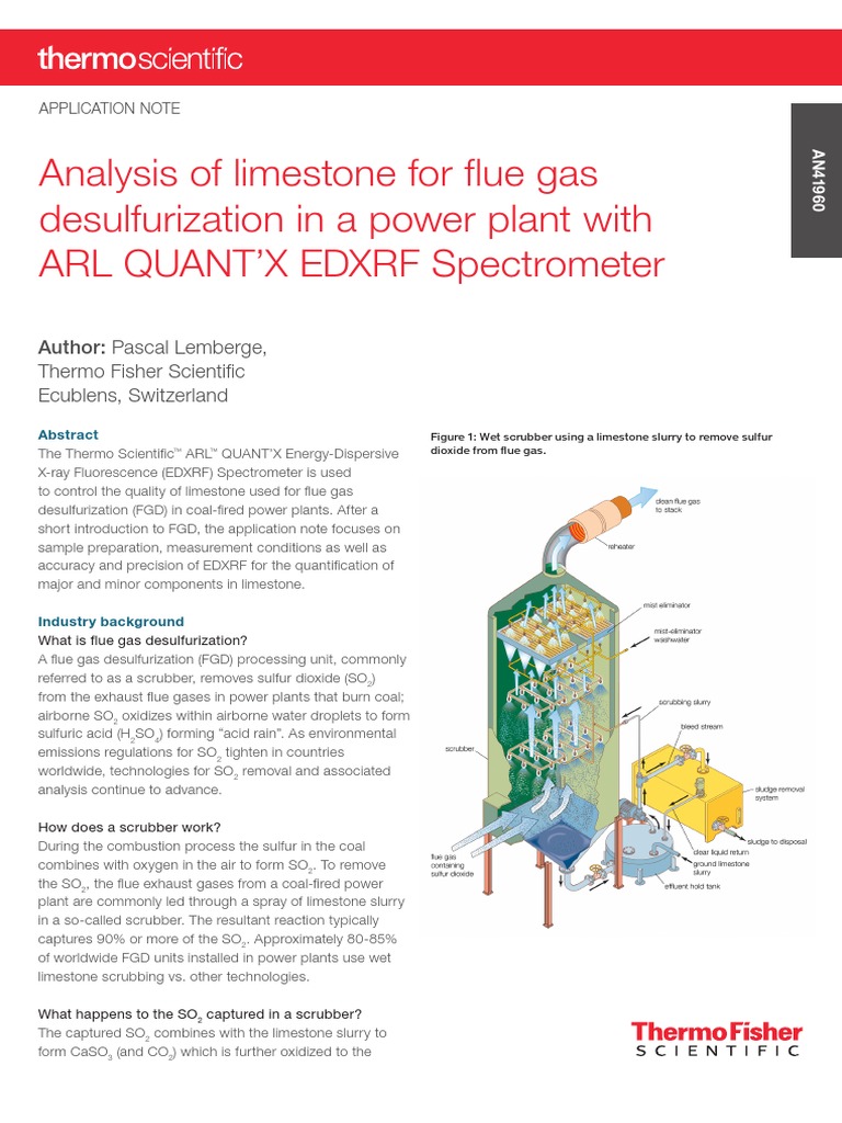 XRF AN41960 Analysis Limestone Flue Gas Desulfurization Power Plant | PDF