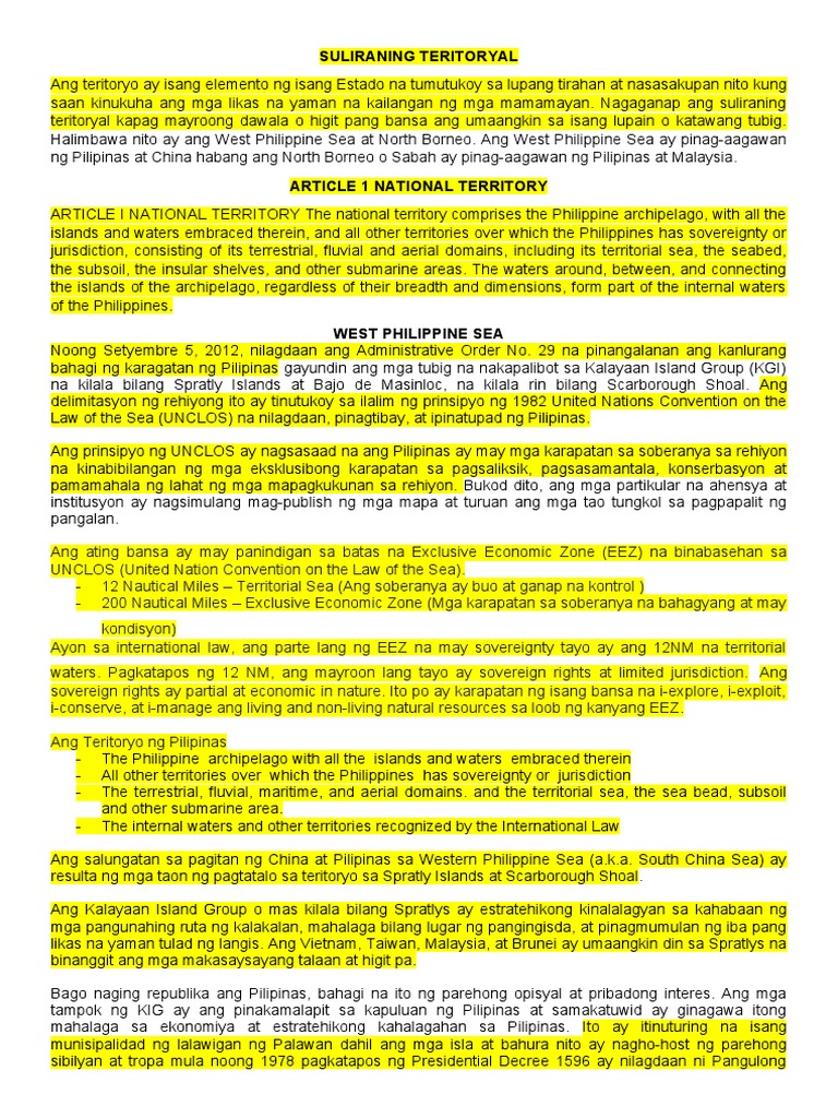 Suliraning Teritoryal | PDF