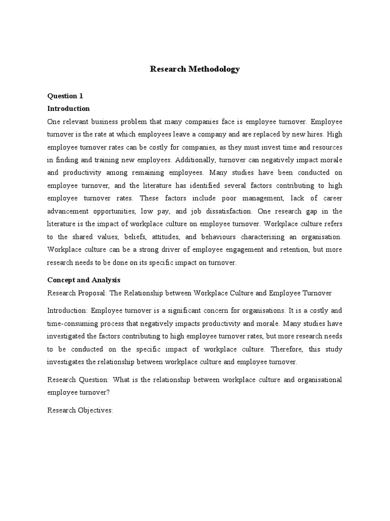 Research Methodology - A | PDF | Employee Retention | Turnover (Employment)