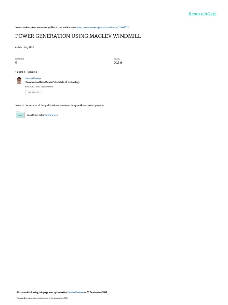 Maglev Windmill Power Innovation | PDF