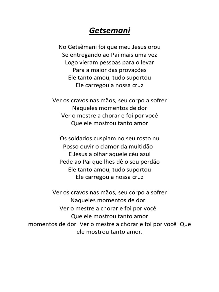 Getsêmani Letra | PDF