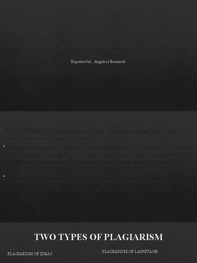 Plagiarism; Effective Note-Taking (EAPP 3) | PDF