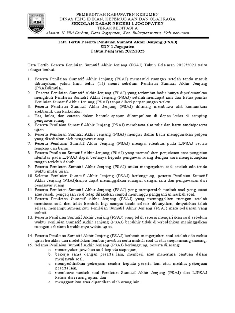 Tata Tertib Peserta | PDF