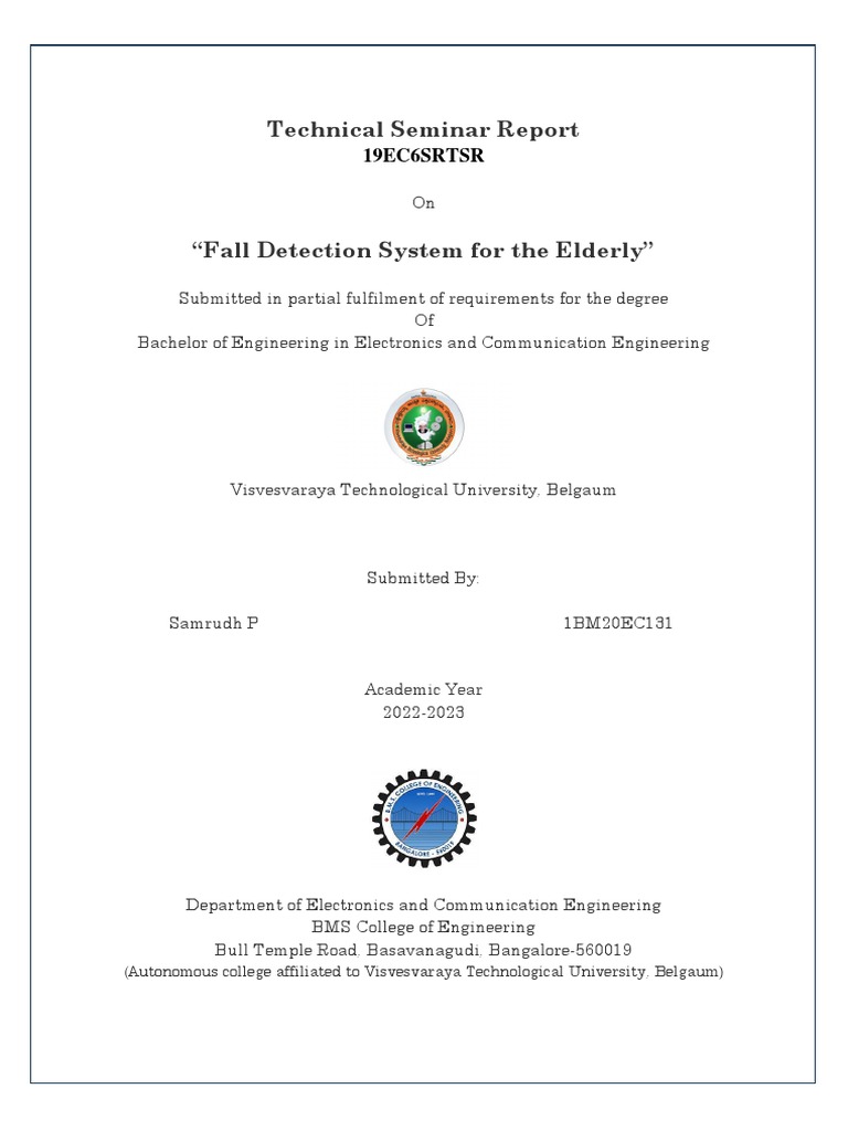 Fall Detection For The Elderly | PDF | Internet Of Things | Wearable ...