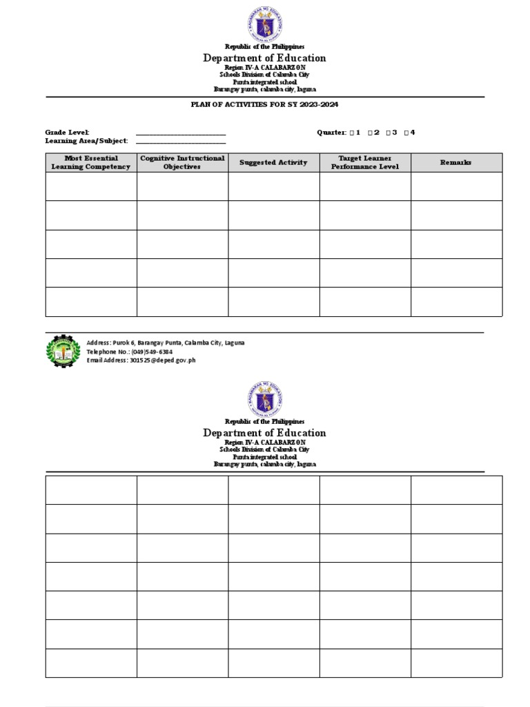 CONTENT Plan Template | PDF