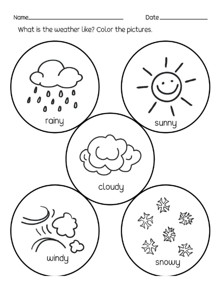 Worksheet Weather Pre Kinder Kinder 26 Agosto | PDF