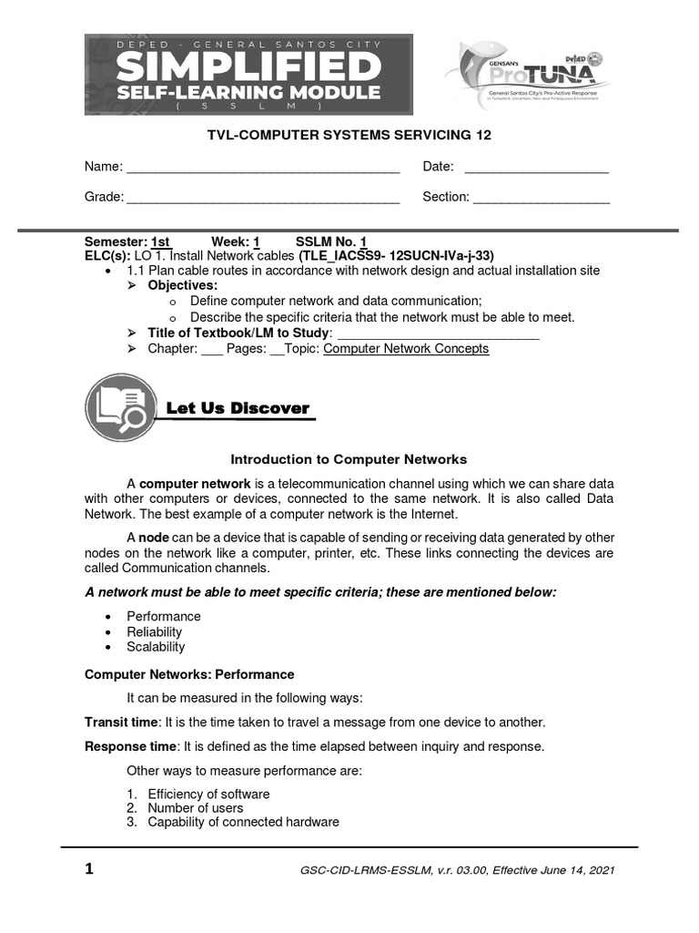 CSS12 1st WEEK1 SSLM Evaluated | PDF | Computer Network | Communication