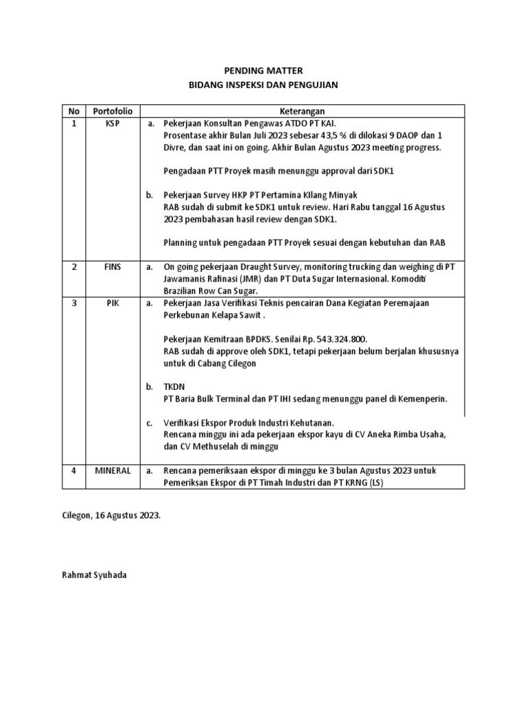 Pending Matter Bip CLG | PDF