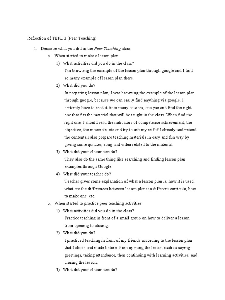 Aulia Amalina Putri - Reflection UAS of TEFL 3 | PDF