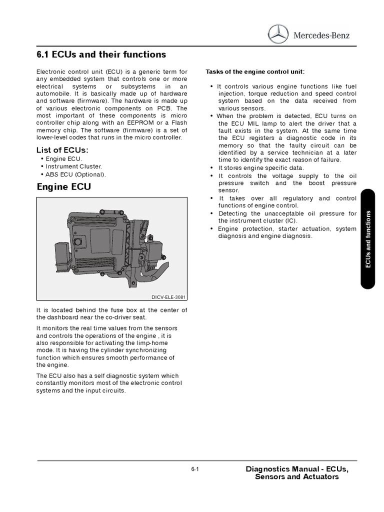 ECU Functions and Diagnostics Manual | PDF