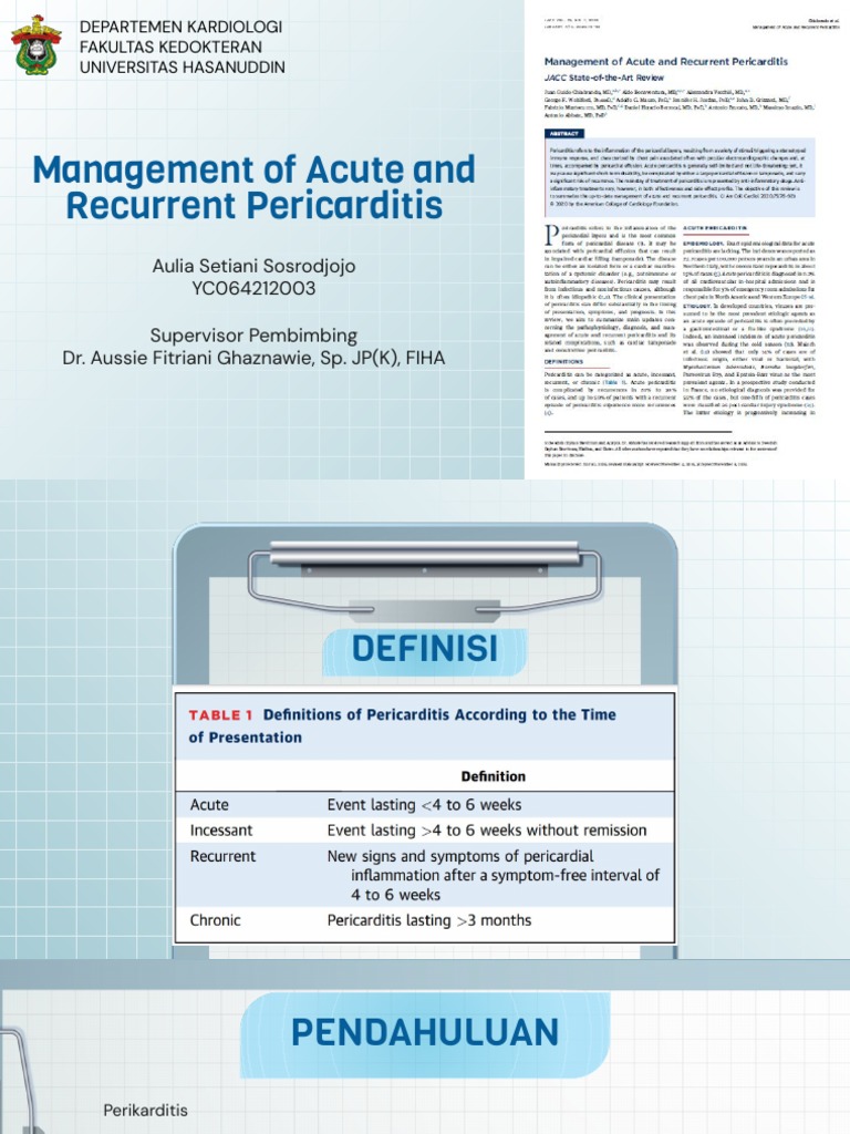 Penatalaksanaan Perikarditis Akut Dan Berulang | PDF