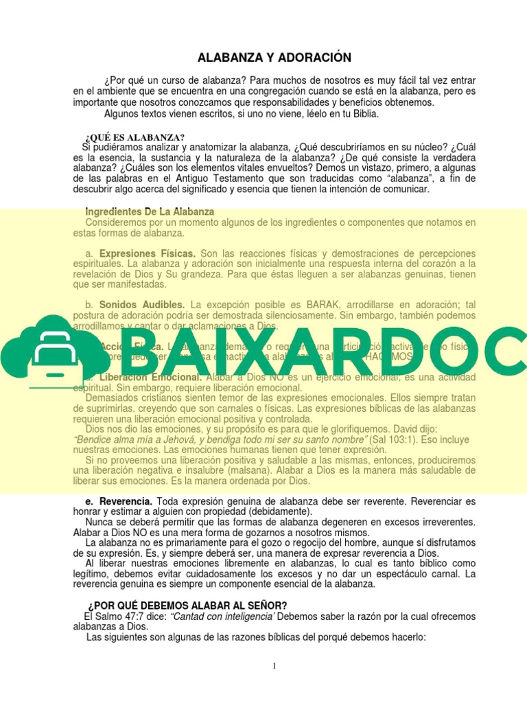 Alabanza y Adoración | PDF