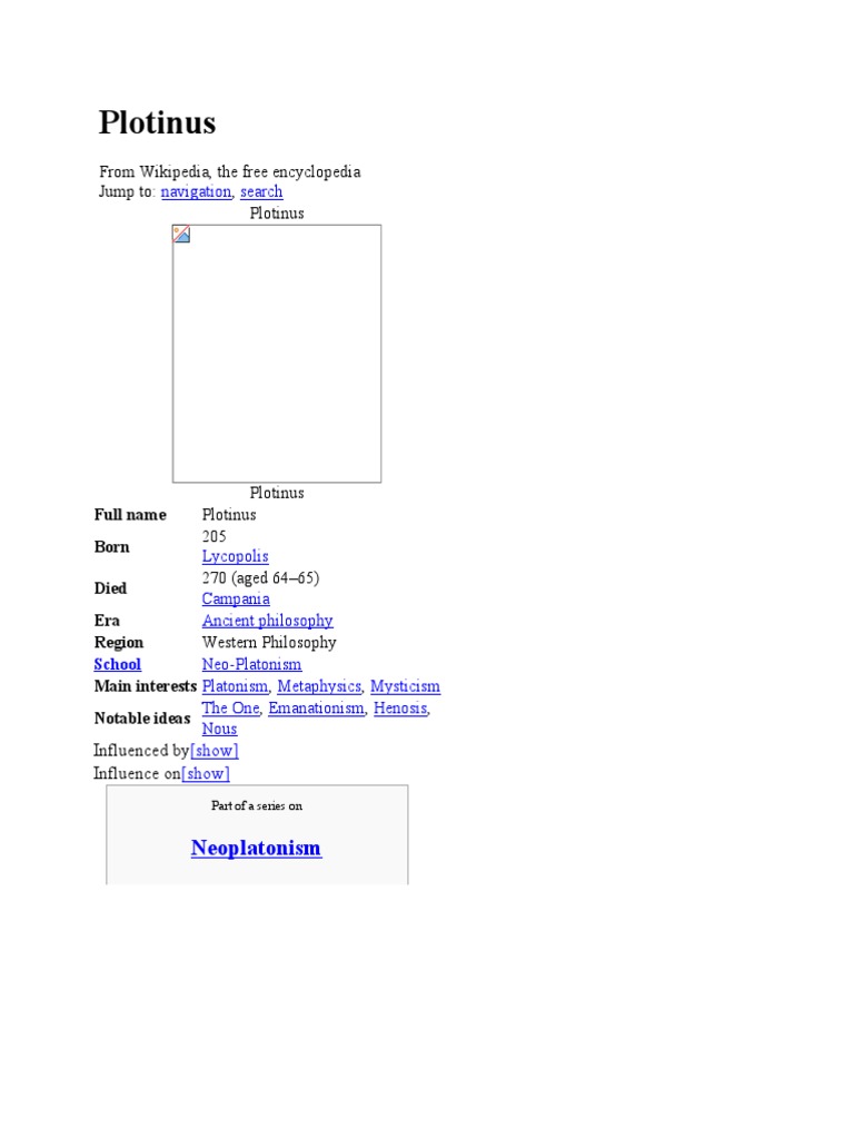 Plotinus | PDF | Neoplatonism | Nous