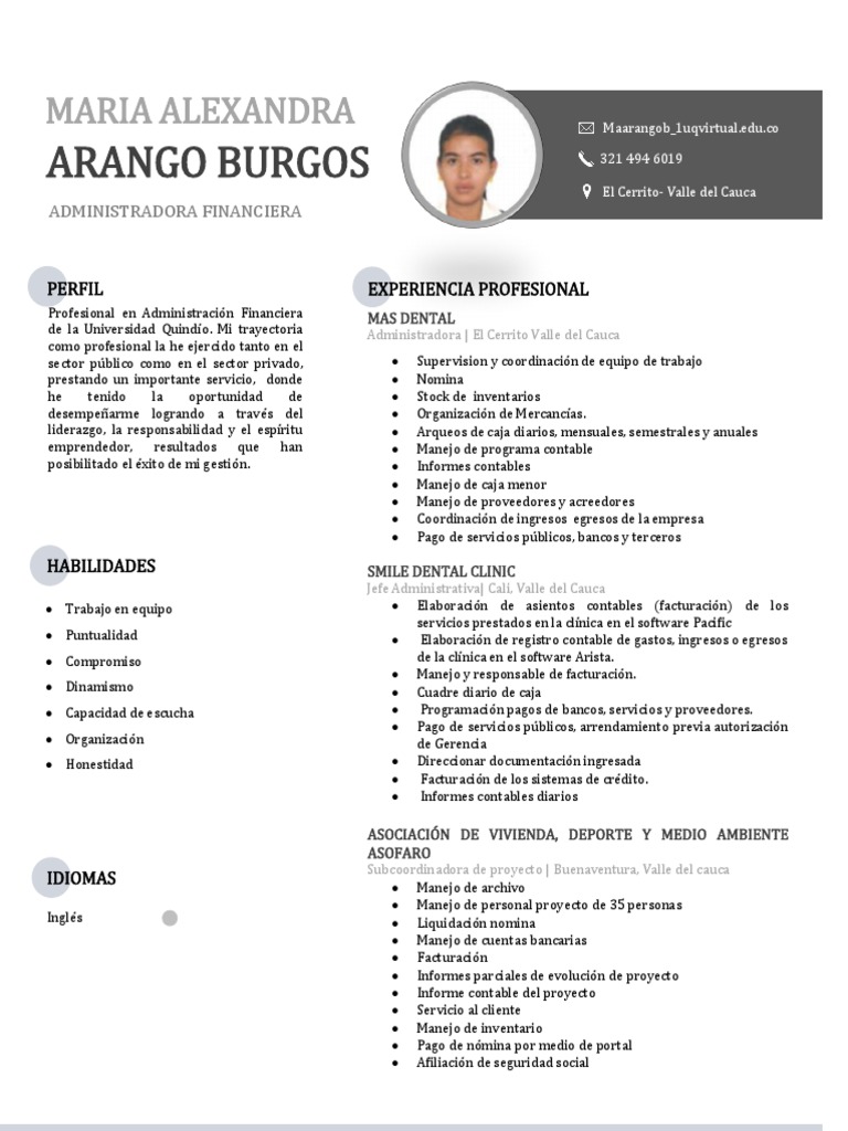 CV Maria Alexandra Arango Burgos | PDF