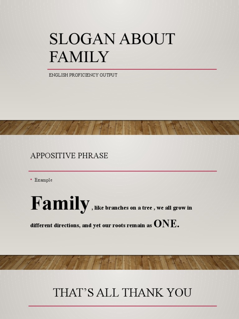 Slogan About Family - Omagbon | PDF