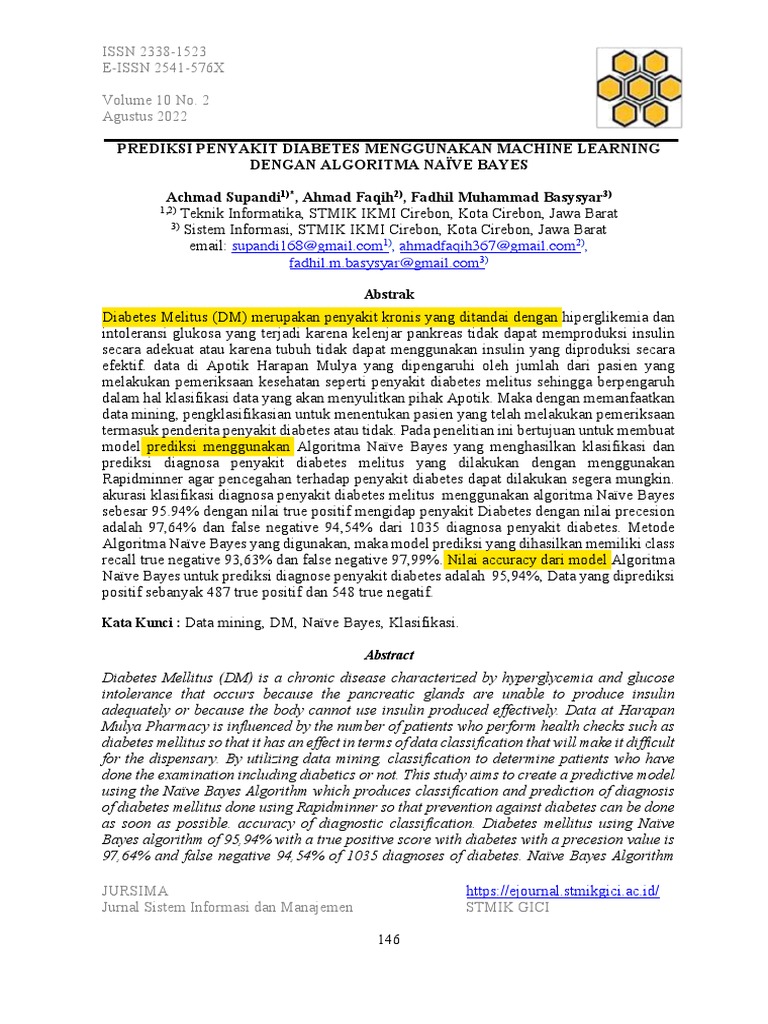 Prediksi Penyakit Diabetes Menggunakan Machine Learning Dengan ...