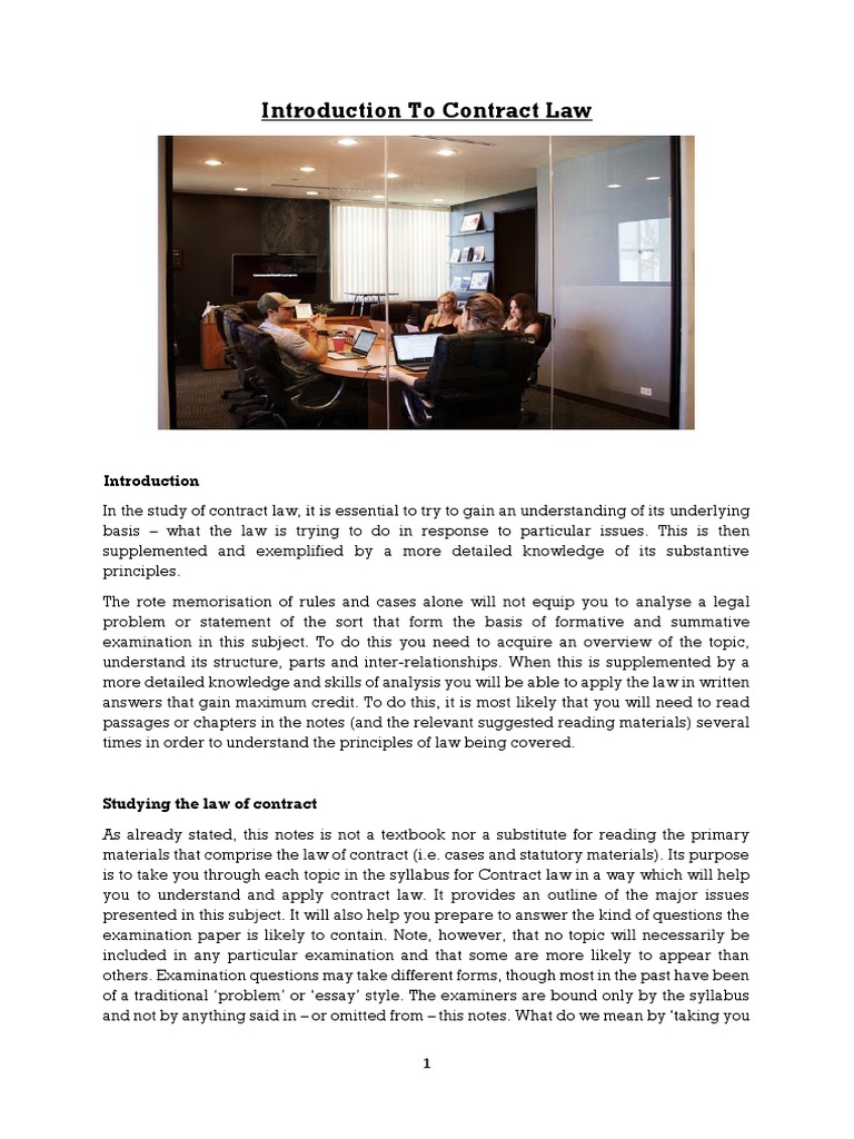 Introduction to Contract Law Overview | PDF