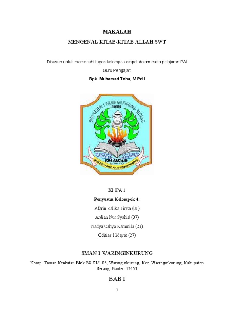 MAKALAH PAI Kel. 4 Kitab 100% | PDF