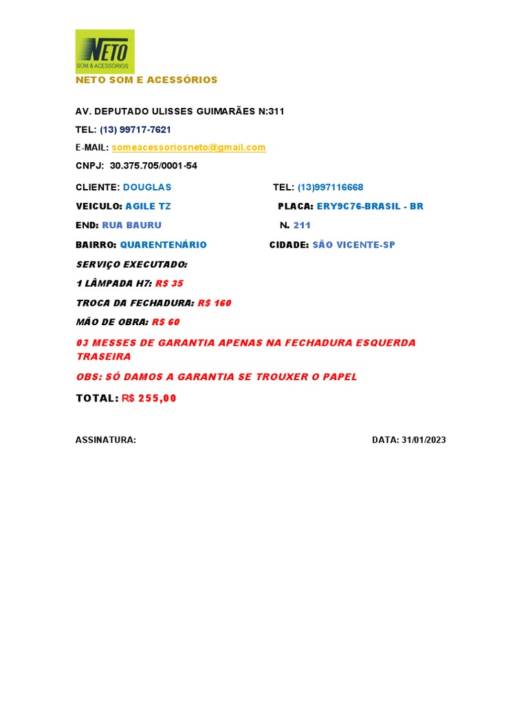 GARANTIA DE SERVC C3 (Recuperação Automática) | PDF