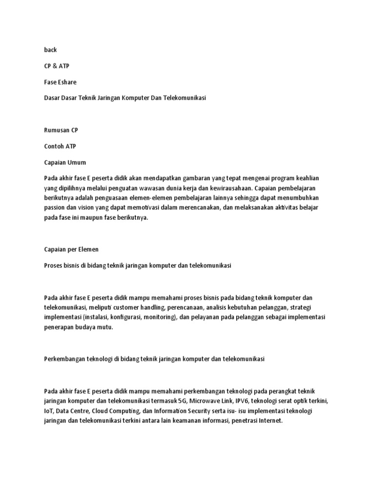 CP Dasar-Dasar TKJ | PDF