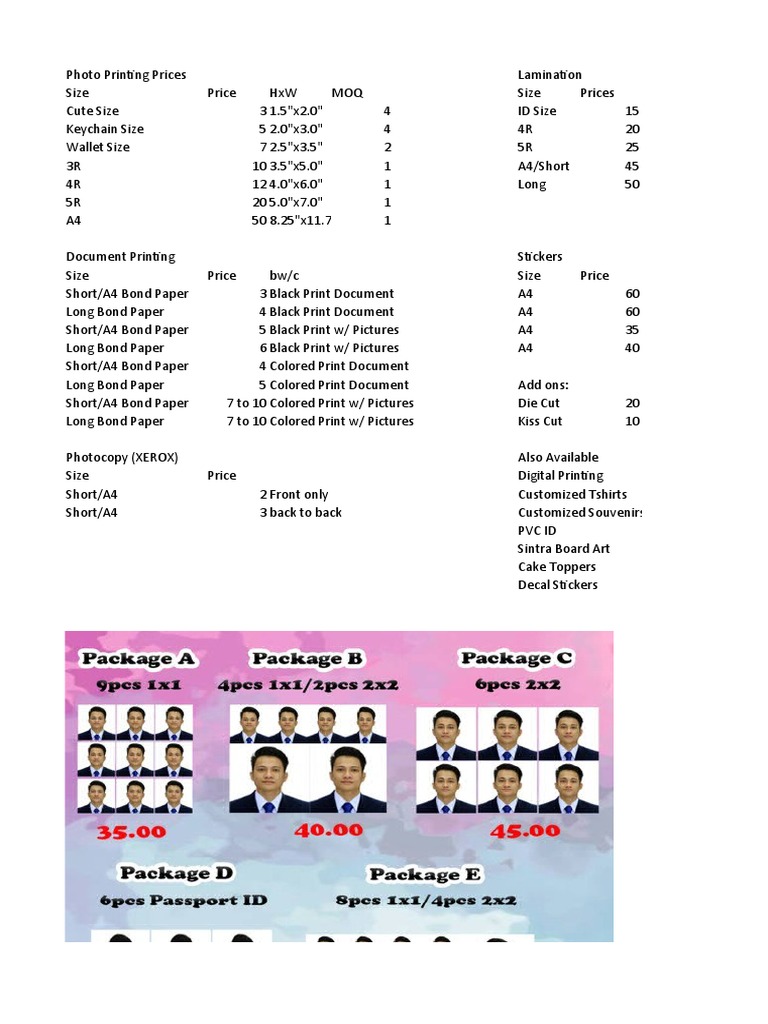 Printcraft Prices | PDF | Personal Computers | T Shirt