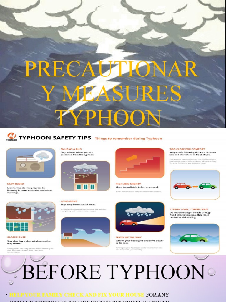 Typhoon Safety Precautions Guide | PDF | Flood | Water