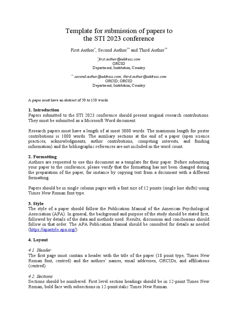 STI 2023 Paper Template | PDF | Apa Style | Computing