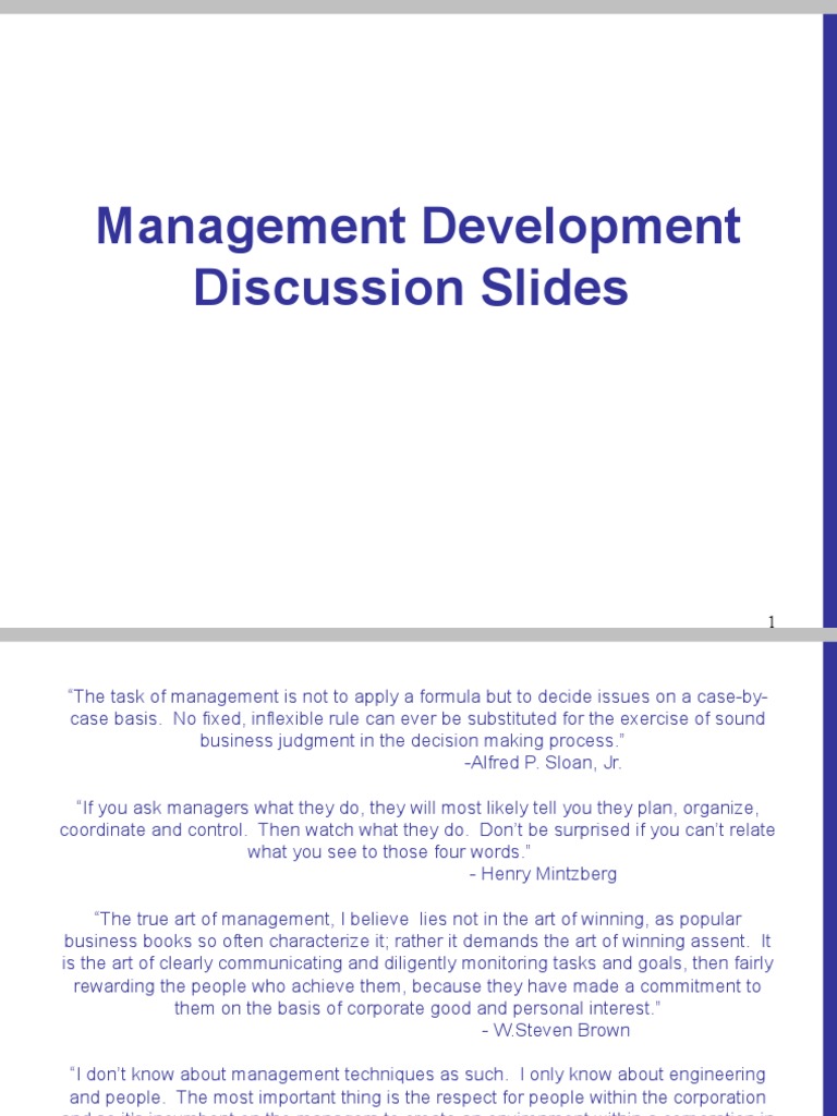 Management Development Discussion Slides | Download Free PDF | Goal ...