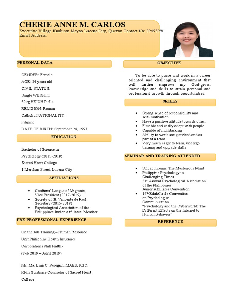 Cherie Carlos RESUME | PDF