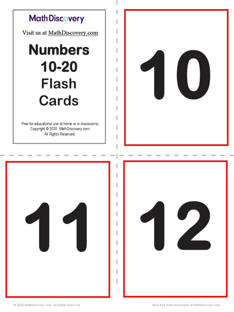 Printable-Numbers-10-20-Flashcards-f | PDF