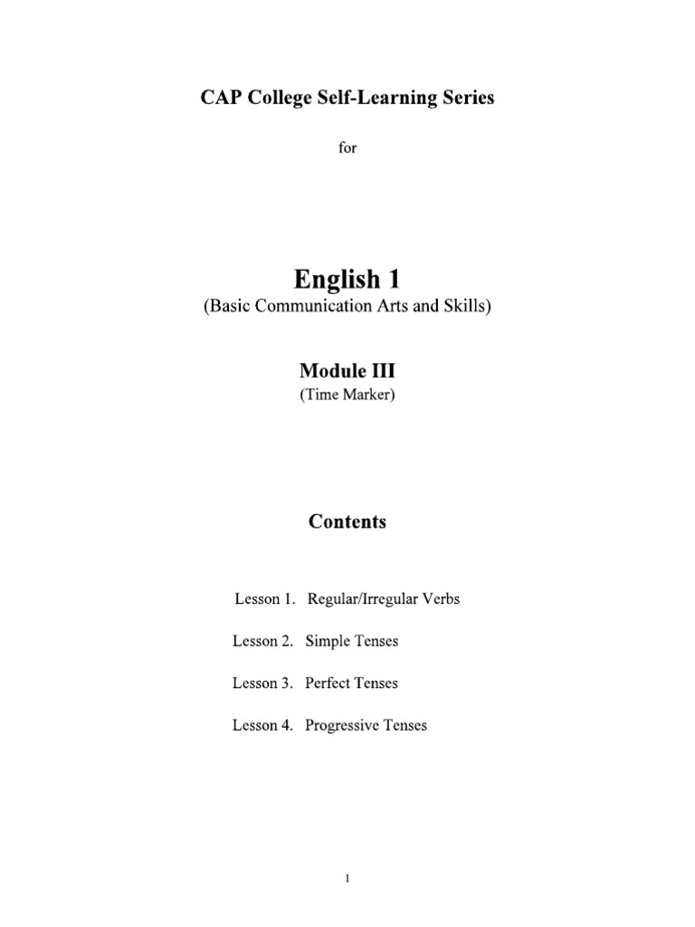 English 1, Module 3 - For Uploading | PDF